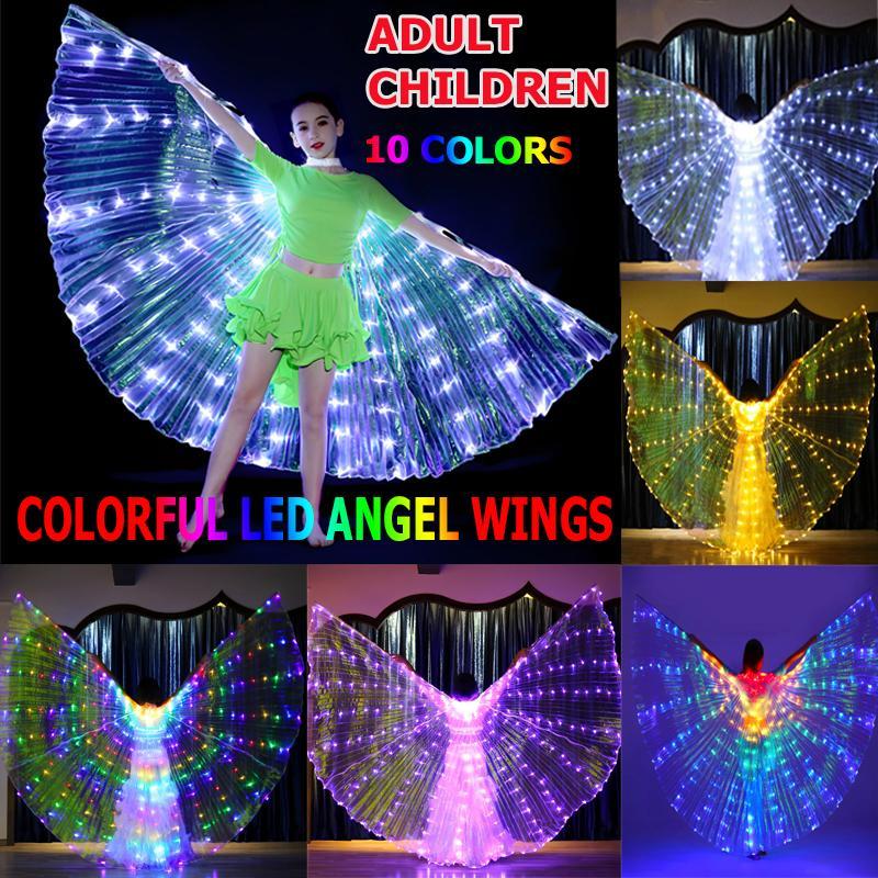 Asas De LED Isis Belly Dance Wings Colorful Butterfly C/Paus ...
