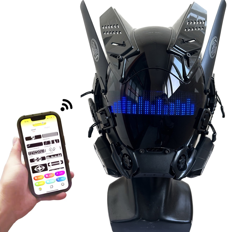 Led Cyberpunk Mask Diy Conteúdo Personalizado Por App Control , Night ...