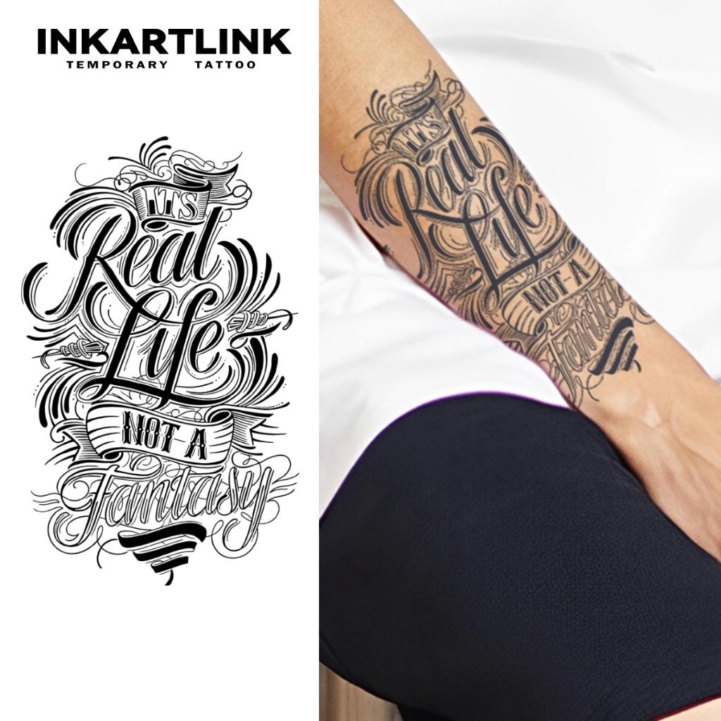 Adesivos Temporários Cursivos Para Tatuagem Mágica De Longa Duração À