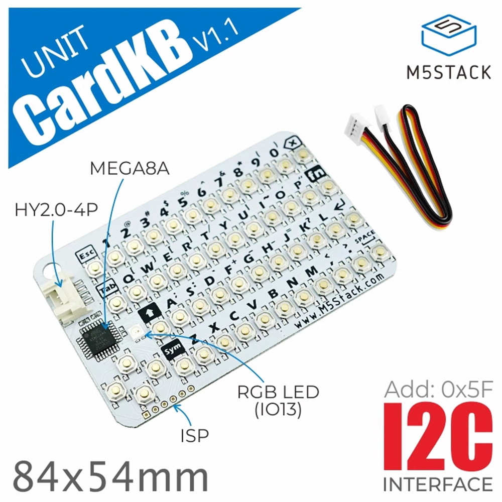 Cartão M5Stack CardKB Mini Card Unidade De Teclado Com Entrada Completa MEGA8A - Faz a Boa!