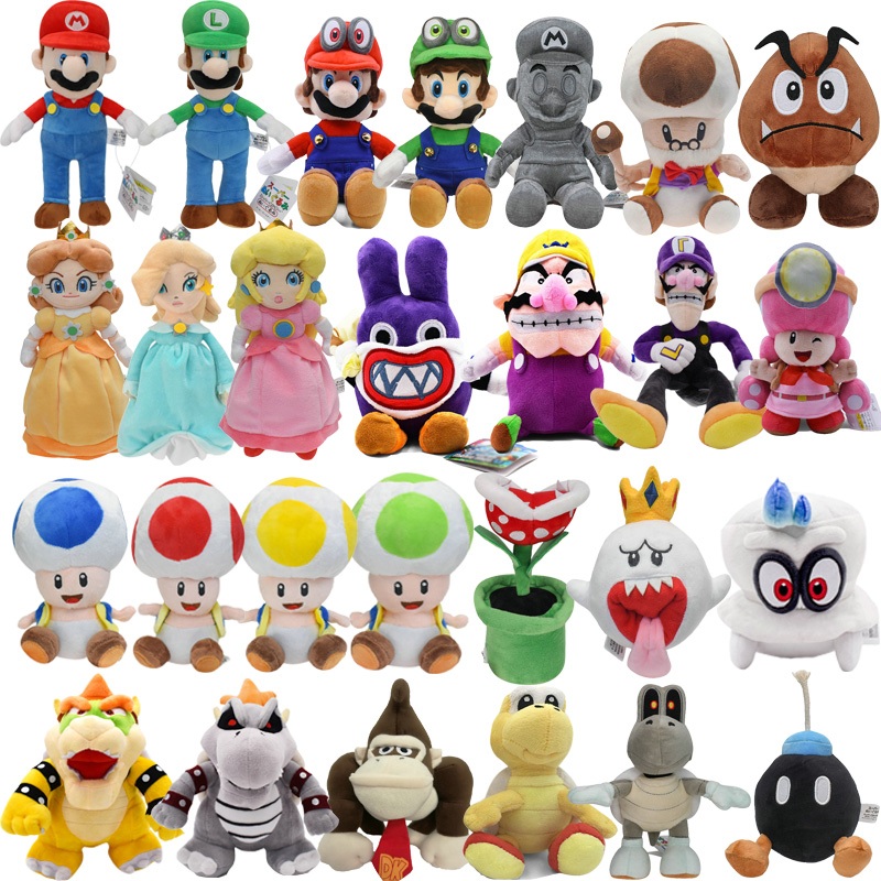 Super Mario Plush Toy Bonecas De Pelúcia Recheadas Bowser Princesa ...