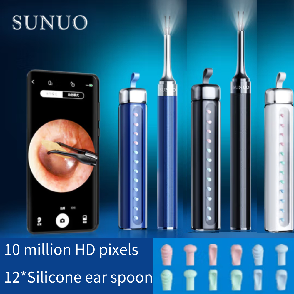 Sunuo Smart Visual Ear Sticks S9 1000W Pixels HD Endoscópio Câmera ...