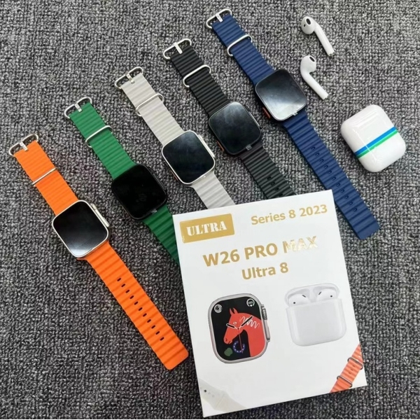 Original w26 Pro Max Smartwatch TWS Fone De Ouvido 2 Em 1 BT Chamada ...