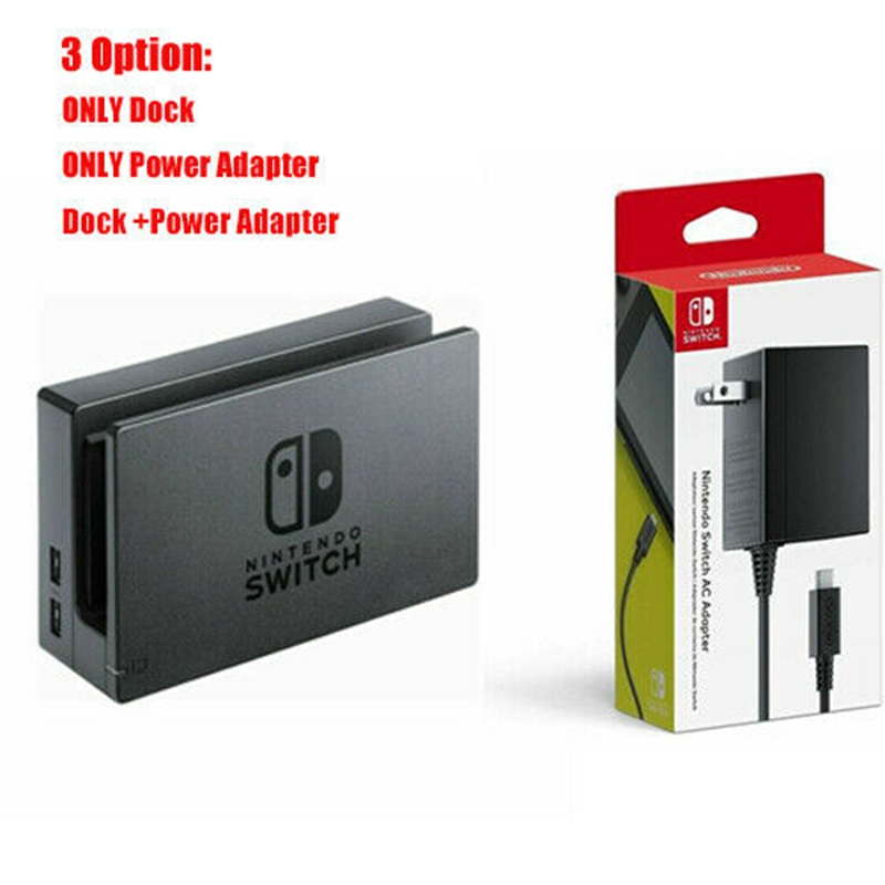Conjunto De Dock Switch Nintendo Adaptador De Energia Ca Preto Marca Nova