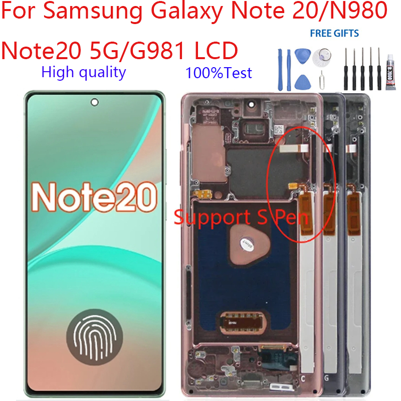 Note20 5G Super Amoled 6.7 " LCD Para Samsung Galaxy Nota 20 N980F ...