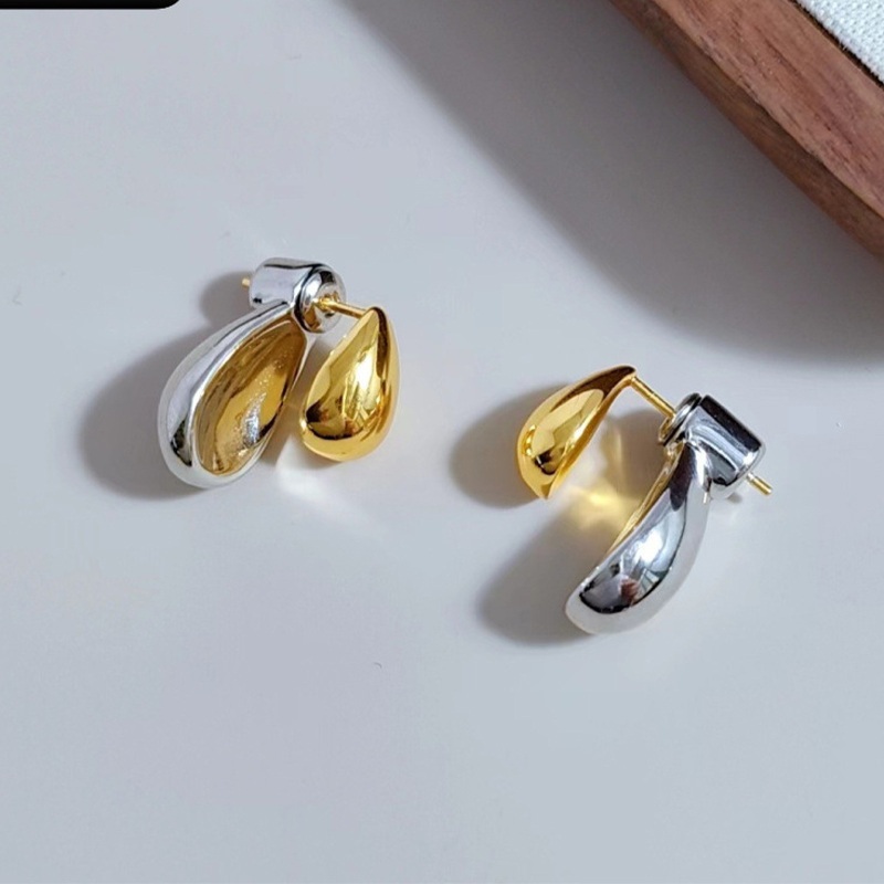 Versão Coreana Dos Brincos De Feijão Dourado Escovado Minimalista ...