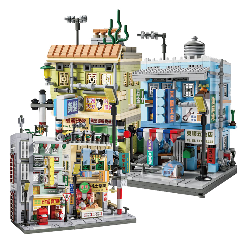 Mini Street View Building Blocks Assembling Toy , Kit De Construção De ...