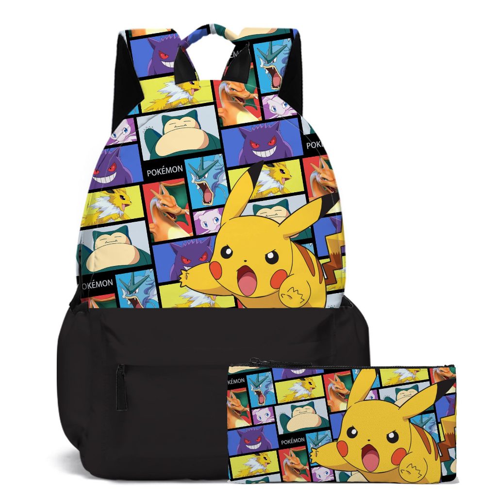 Novo pokemon Pichu Pattern Backpack /Unisex Mochila Estudantil | Shopee ...