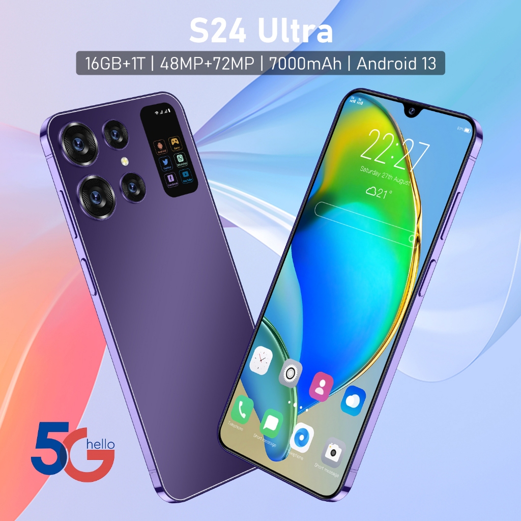 2024 smartphone Samsung Original S24 Ultra 7.3 Tela HD 16G + 1T 5G Dual Sim Android Desbloqueia ...