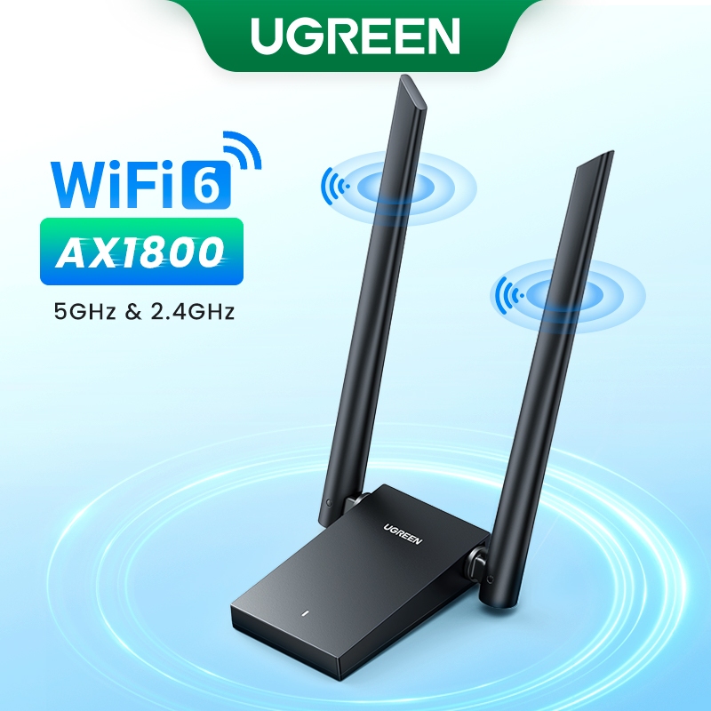 Adaptador Wifi UGREEN AX1800 WiFi6 Antena Dupla USB3.0 5G & 2.4G USB De Banda Para PC Portátil ...