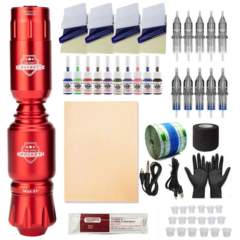 Mini Rocket Tattoo Pen Kit All-in-One Tattoo Pen Embroidery Machine Kit ...