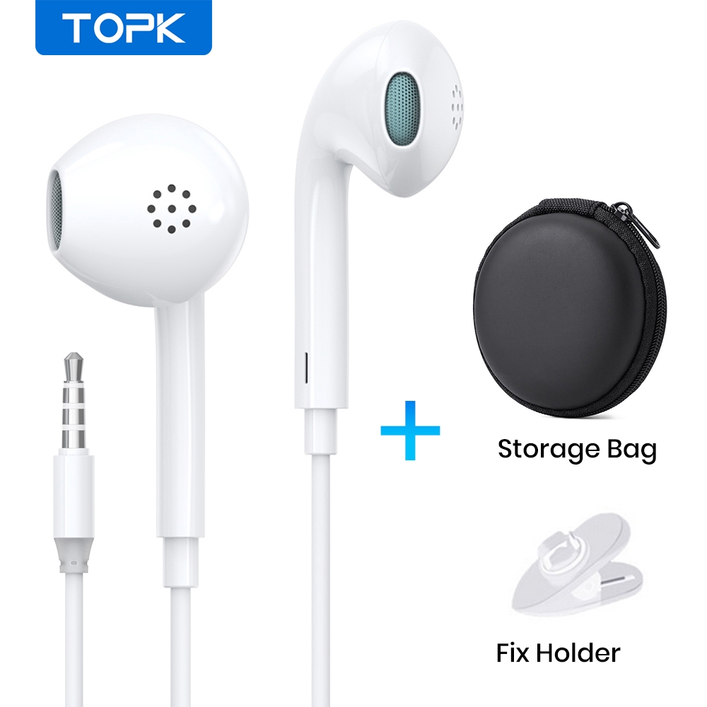 TOPK F20 Fone De Ouvido Intra-Auricular Com Microfone Jack Universal De 3,5 Mm Para Telefone ...