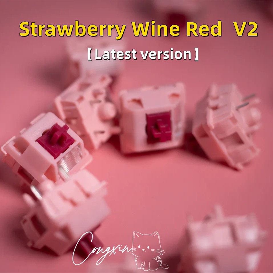 Sarokeys Strawberry Wine Red V2 Switch Linear HIFI Light Guide Pilar ...