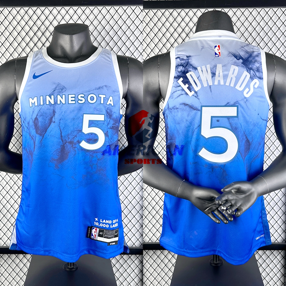 2023-24 Camisa 2023NBA Minnesota Timberwolves 5 Anthony Edwards ...