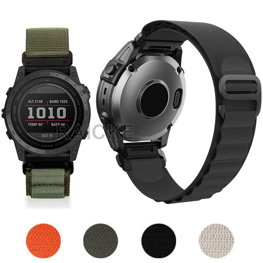 Bracelete De Nylon Tecido 26mm 22mm Para Garmin Fenix 7X / 6 / 5X Plus / Fenix3 hr / Forerunner ...