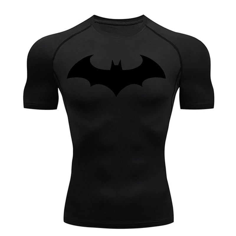 Men's Black Compression Shirt DARK KNIGHT Batman Party Top Quick Dry ...