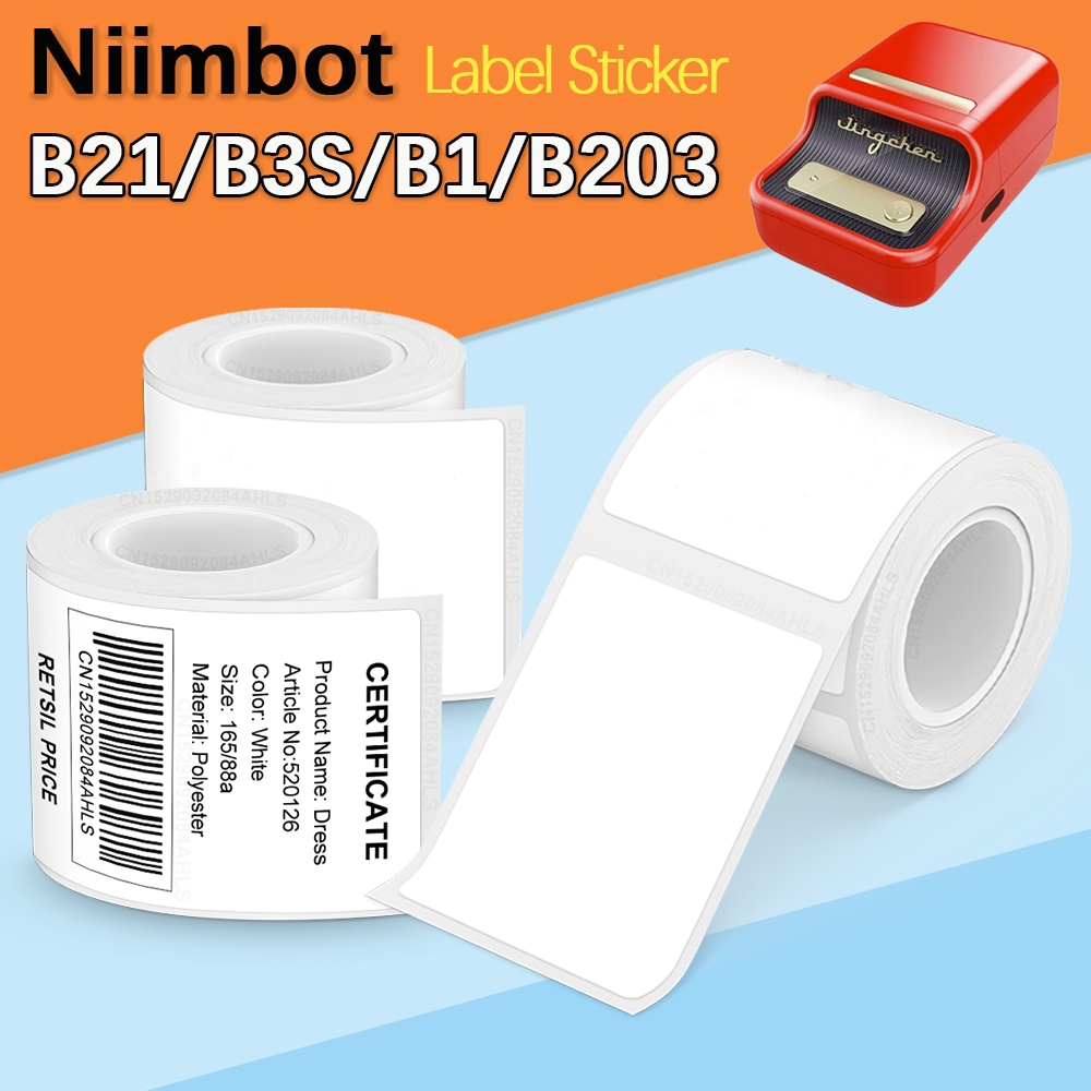 Niimbot B21/B1/B203/B3S Rolos De Papel Autocolante À Prova D'água De Vários Tamanhos , Para ...