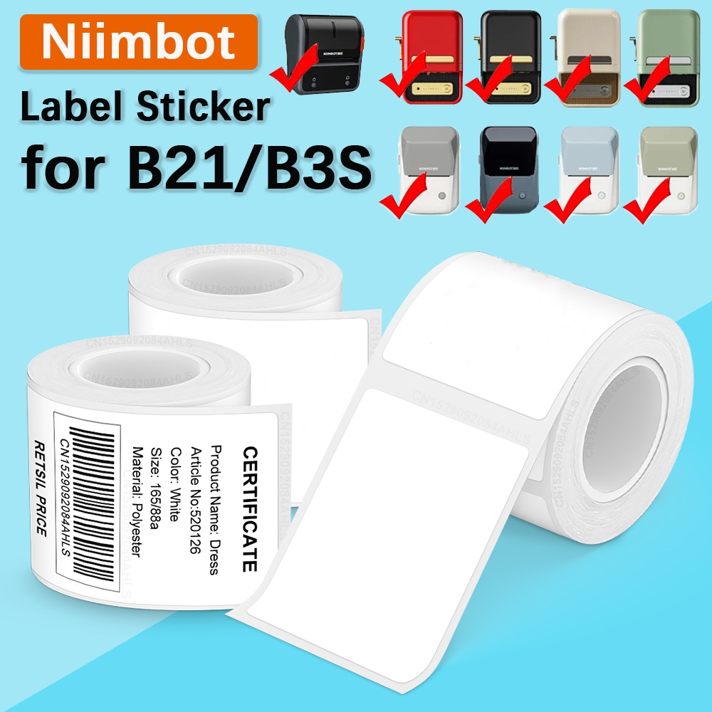 Niimbot B21/B1/B203/B3S Rolos De Papel Autocolante À Prova D'água De Vários Tamanhos , Para ...