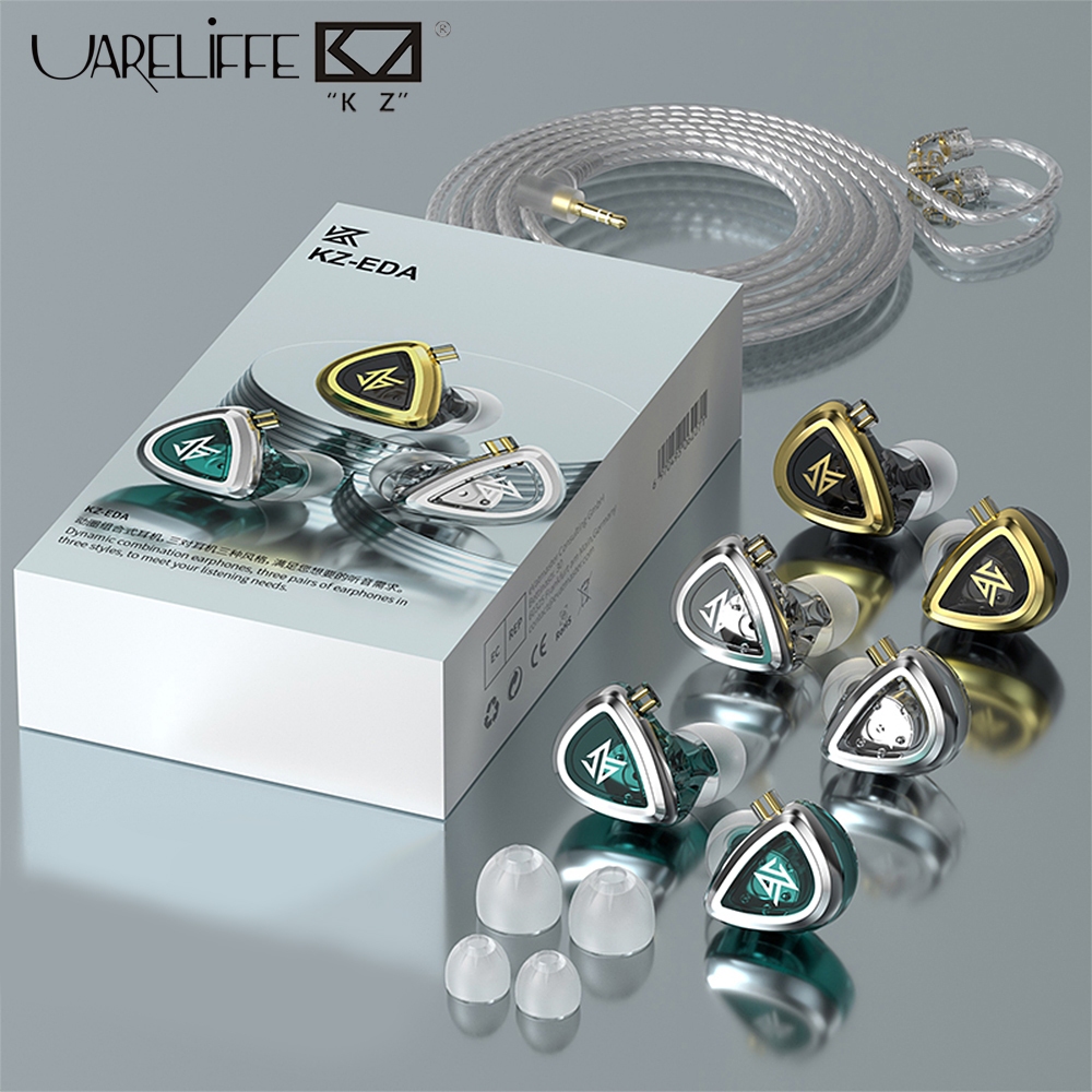 Uareliffe KZ EDA Fones De Ouvido 3Paris Bass/Balanced/Hi-Res 3 Modos De Áudio Com Fio Bom Baixo ...