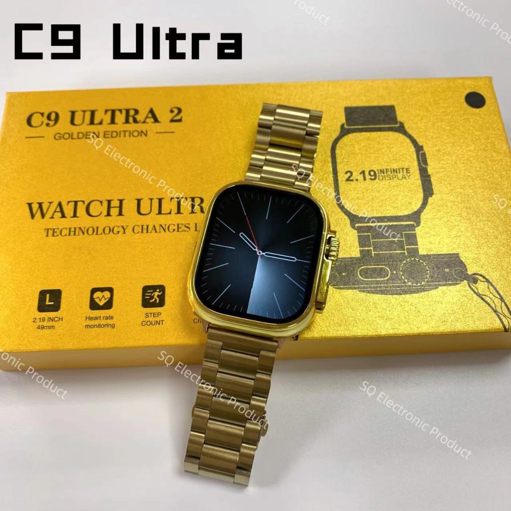 2024 C9 Ultra MAX Gold Smart Watch NFC Relógio Smartwatch Sem Fio ...