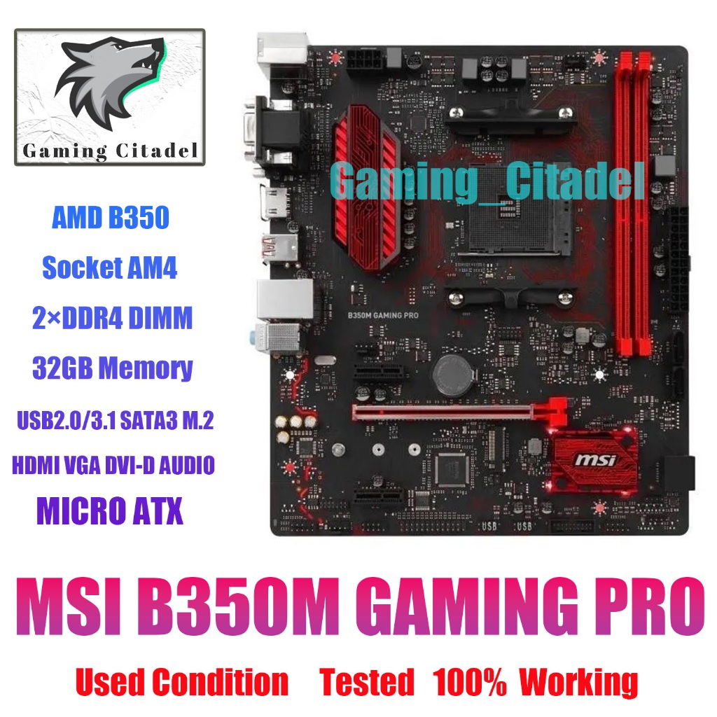 Placa-Mãe MSI B350M GAMING PRO B350 MATX AM4 DDR4 USB 3.1 PCI-E 3.0 M ...