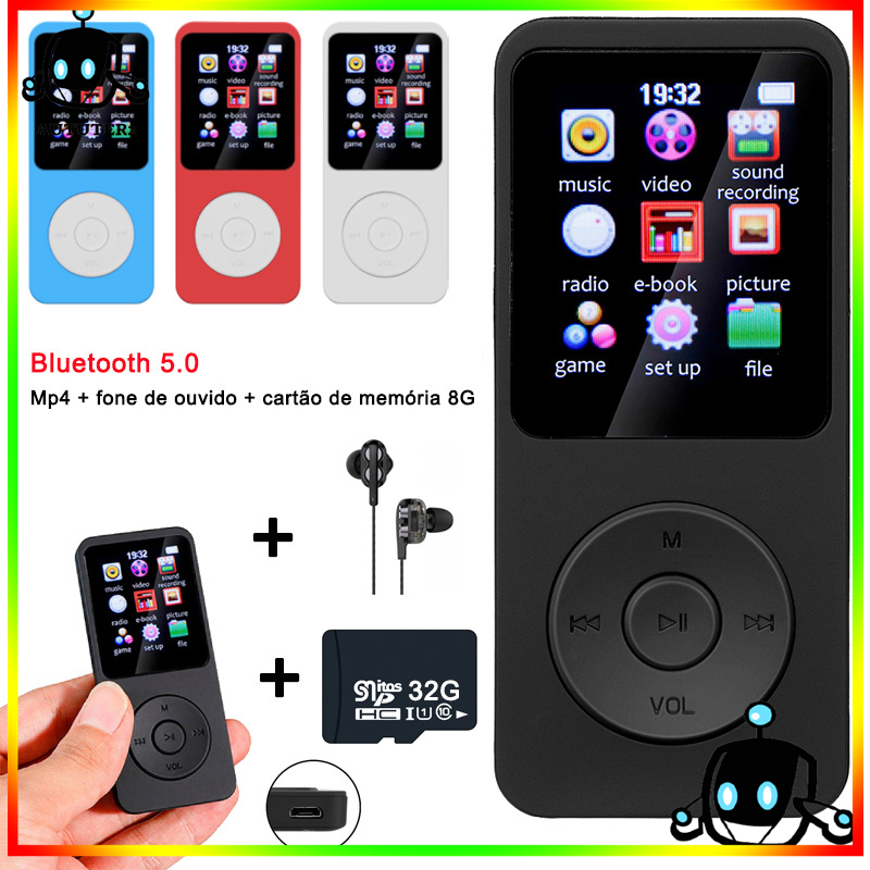 MP3 MP4 Player HIFI Colunas De Música Esporte MP4 Media FM Rádio ...