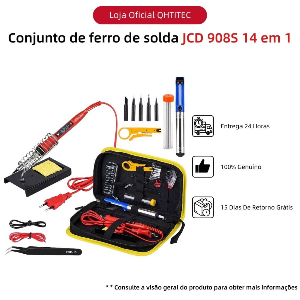 JCD 10 Em 1 80W 908U/908S Conjunto De Ferro De Solda | 110v ...