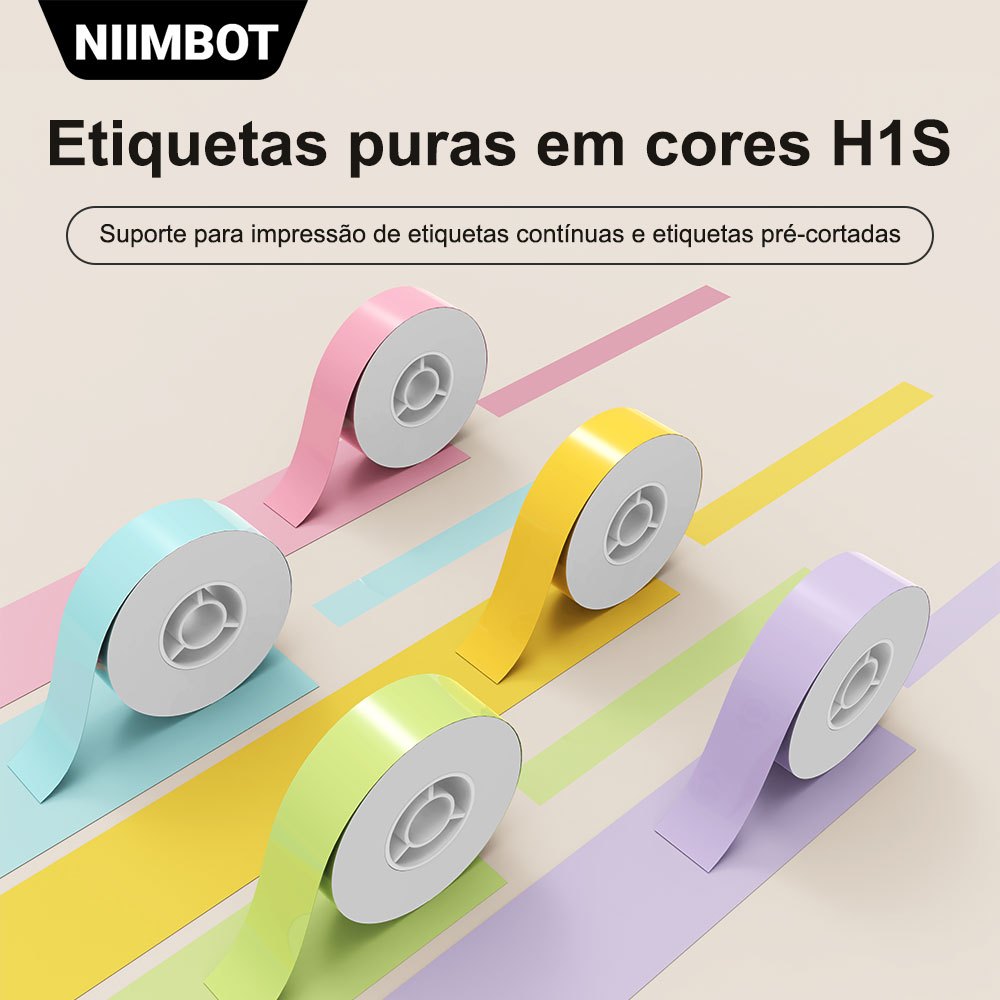 NIMBOT H1S Impressão Contínua De Etiquetas Transparentes Coloridas ...