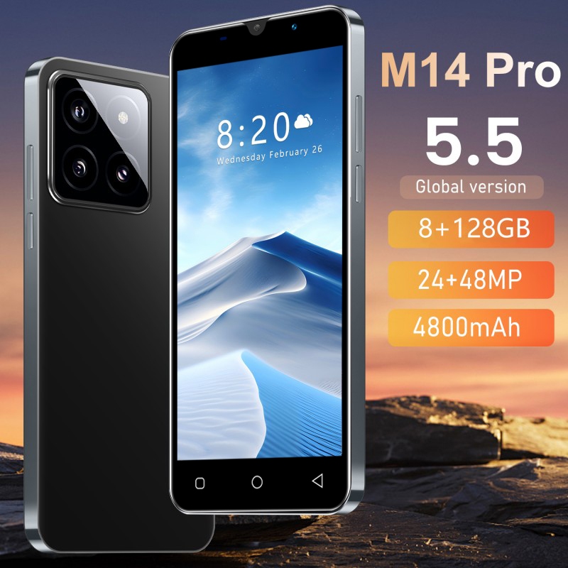 Telefone Celular Barato M14Pro5,5 Polegadas Tela Celular 8GB + 128GB ...