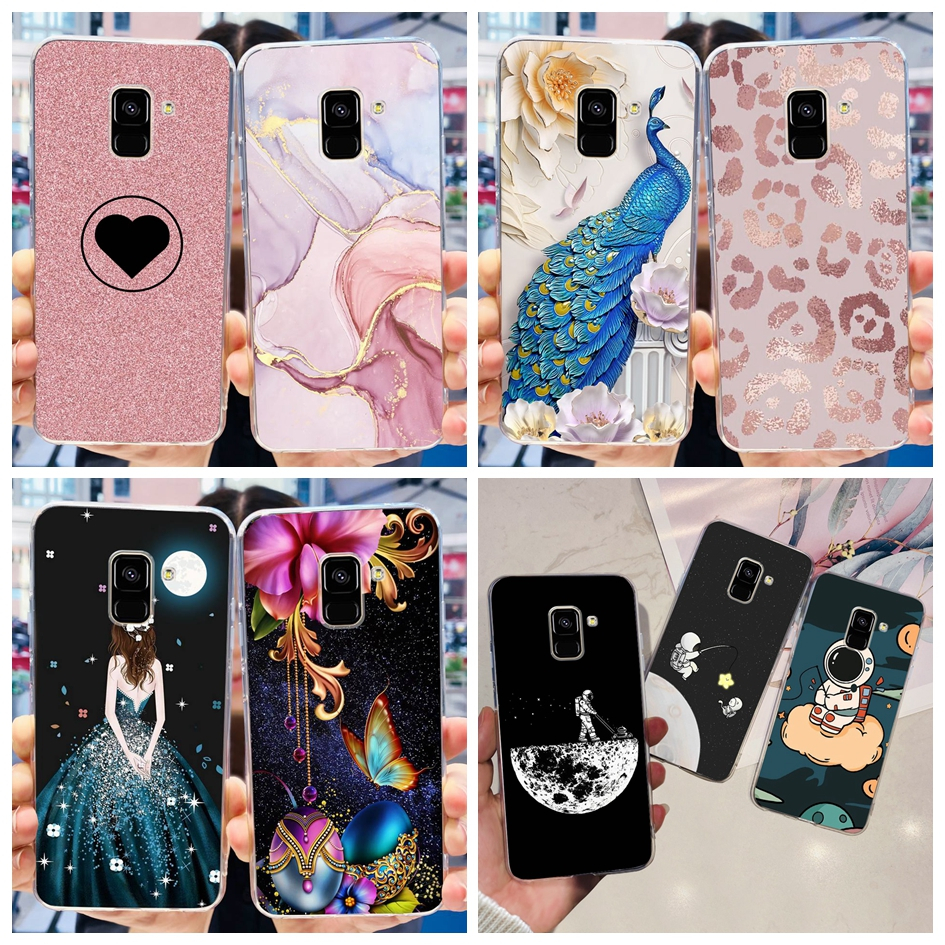 Para Samsung Galaxy A8 + A8 Plus 2018 Capa De Mármore De Luxo Astronauta Traseira De Telefone ...
