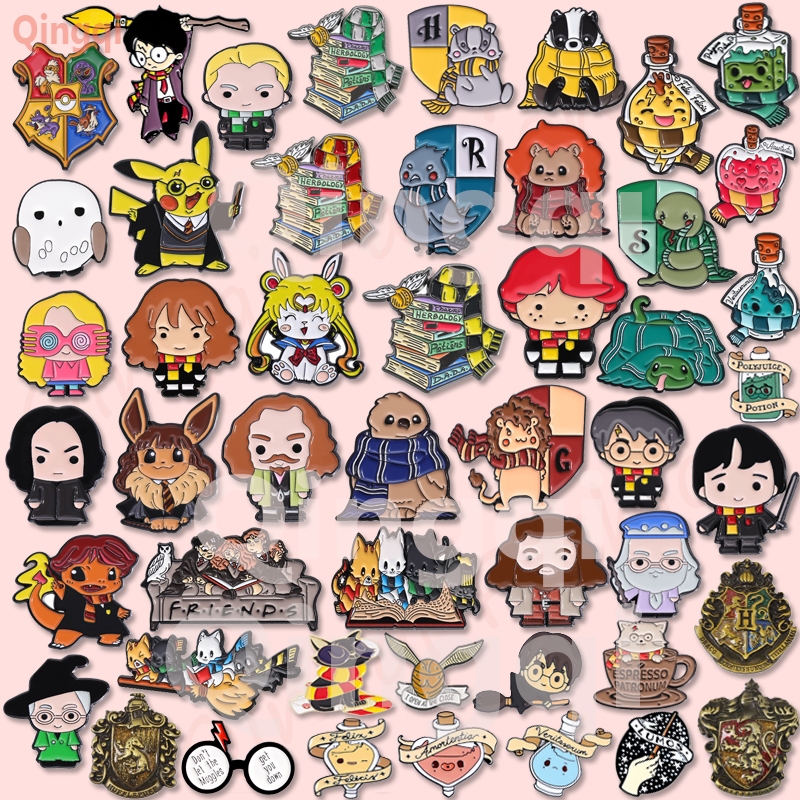 100 Estilos Harry Magic Academy Alfinetes De Esmalte Broches De ...