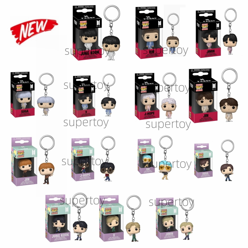 Funko Pop ! Chaveiro Rocks : Kpop BTS-Dynamite-Jimin V Jung Kook Jin J-Hope RM Action Figure Toy ...