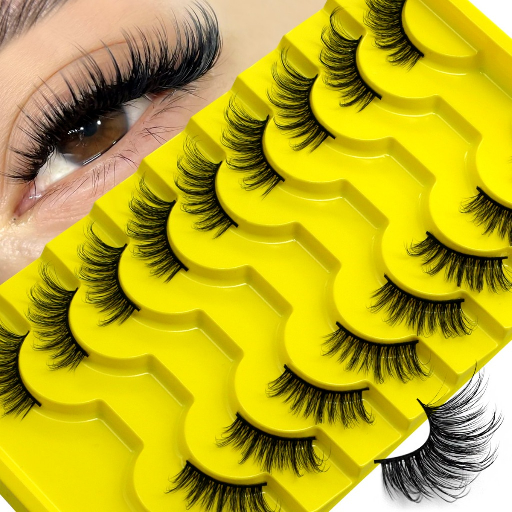 GROINNEYA Meio Cílios 9 Piars Macios Pestanas Naturais Para Os Olhos De ...