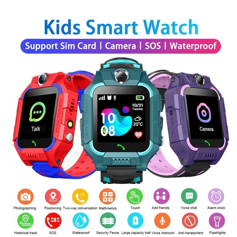Q12 Kids Smart Watch Tela Sensível Ao Toque SOS GPS Anti-Perda Tracker Suporte A Rastreador SIM ...