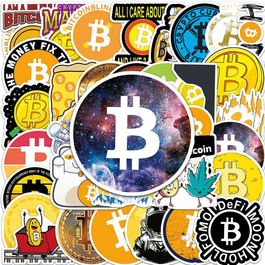 50Pcs Autocolantes Bitcoin Stickers Para Telefones De Bricolage ...