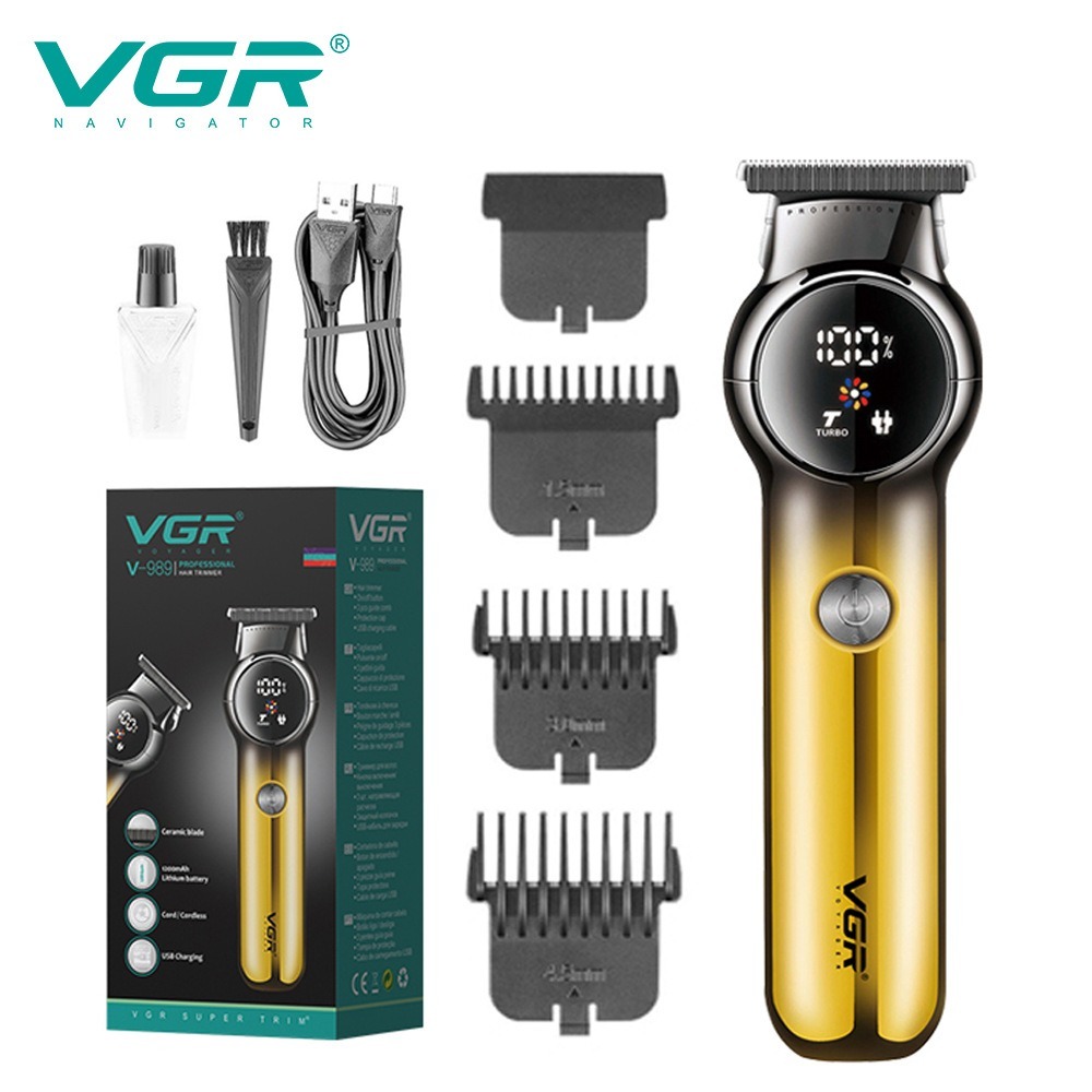 Maquina Cortar Cabelo VGR V989 Elétrico Luxury Recarregável Profissional | Shopee Brasil