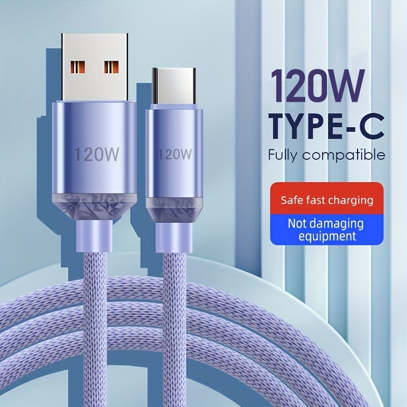 Cabo De Carregamento Super Rápido De 120W USB 6A Tipo C De Dados | Shopee Brasil