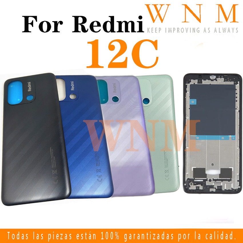 Para Xiaomi Redmi 12C Tampa Frontal LCD Bezel Traseira Da Bateria ...