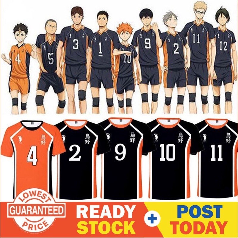 Camiseta Esportiva Casual Haikyuu Anime Karasuno High School Vôlei ...