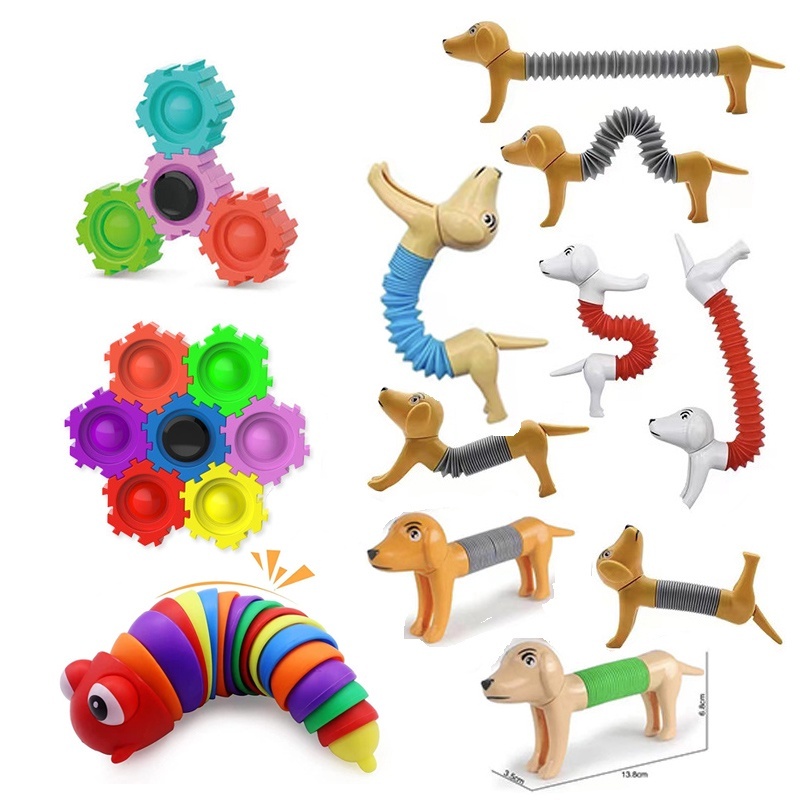 Engraçado Pops Telescópicos Stretch Tube Dog Fidget Toy Crianças De ...