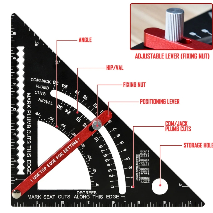 Régua Triangular De Alumínio De 7 Polegadas Para Trabalhar Madeira ...