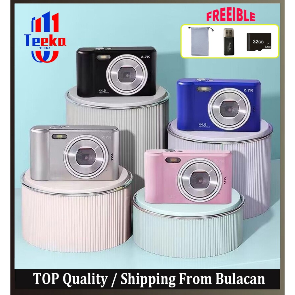 【Com cartão de 32GB】TEEKA Câmera digital 48/50MP, tela de 2.4 polegadas ...