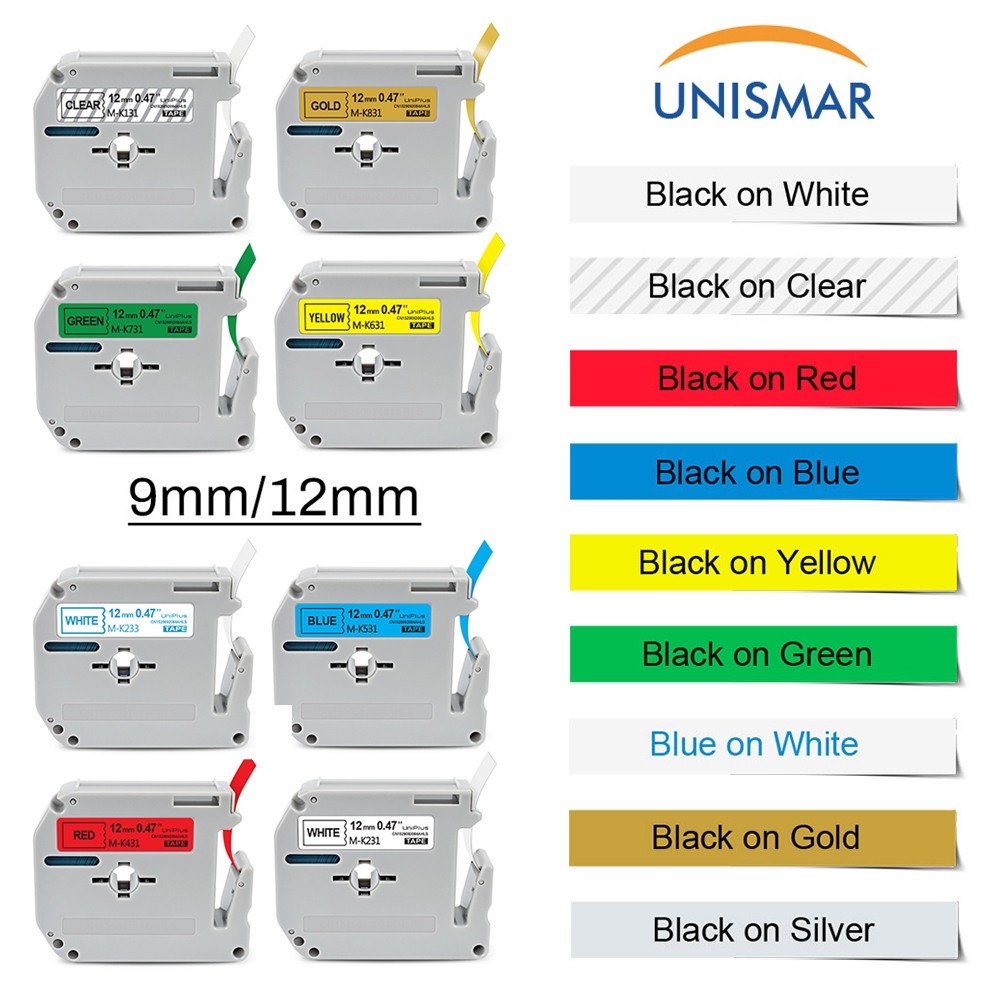 9mm | 12mm 】 Label Fita MK231 M-K231 MK221 K221 Preto Sobre Branco 8m ...