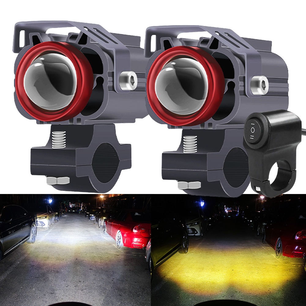 Kit Farol Moto Led Auxiliar 70W Neblina Lampada Farol Led Motocicleta ...