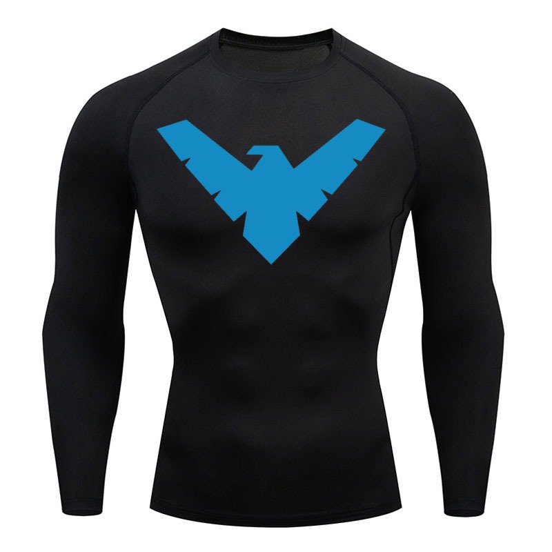 Nightwing Compression Shirt Long Sleeve Fitness Sun Protection T-Shirt ...