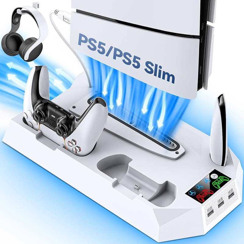 Ventilador De Resfriamento Stand PS5 Para PS5 Slim Com Carregador ...