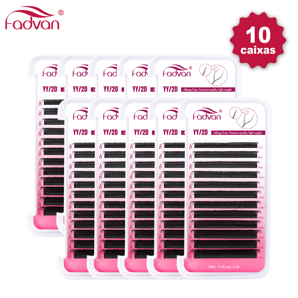 Fadvan 10PCS YY easy fan bloom Y eyelashes 0.07Extensão De Cílios ...
