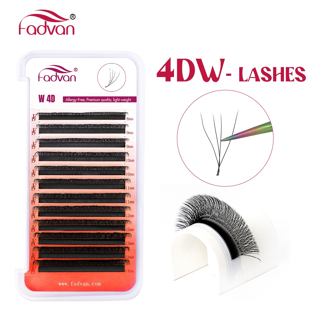 Fadvan 4D W In Shape Eyelash Extensão Premade Volume Fãs Falso Estilo ...