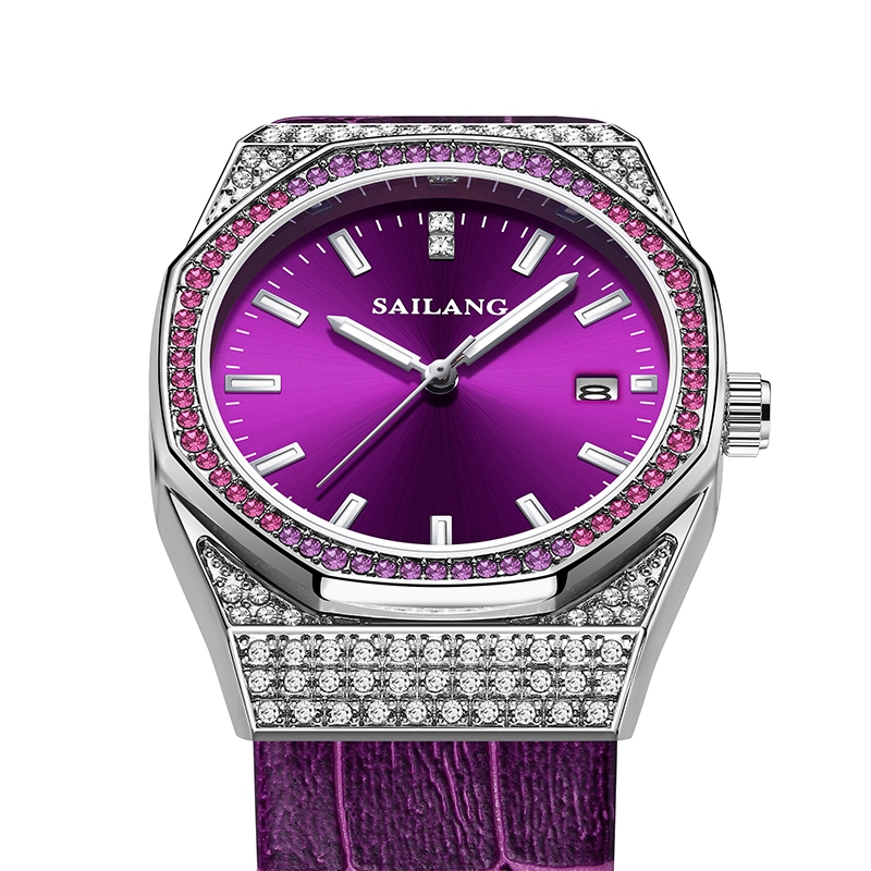 Novo Estilo Violeta Violeta High-End Ladies Wrist Watch Relógio Luxo ...