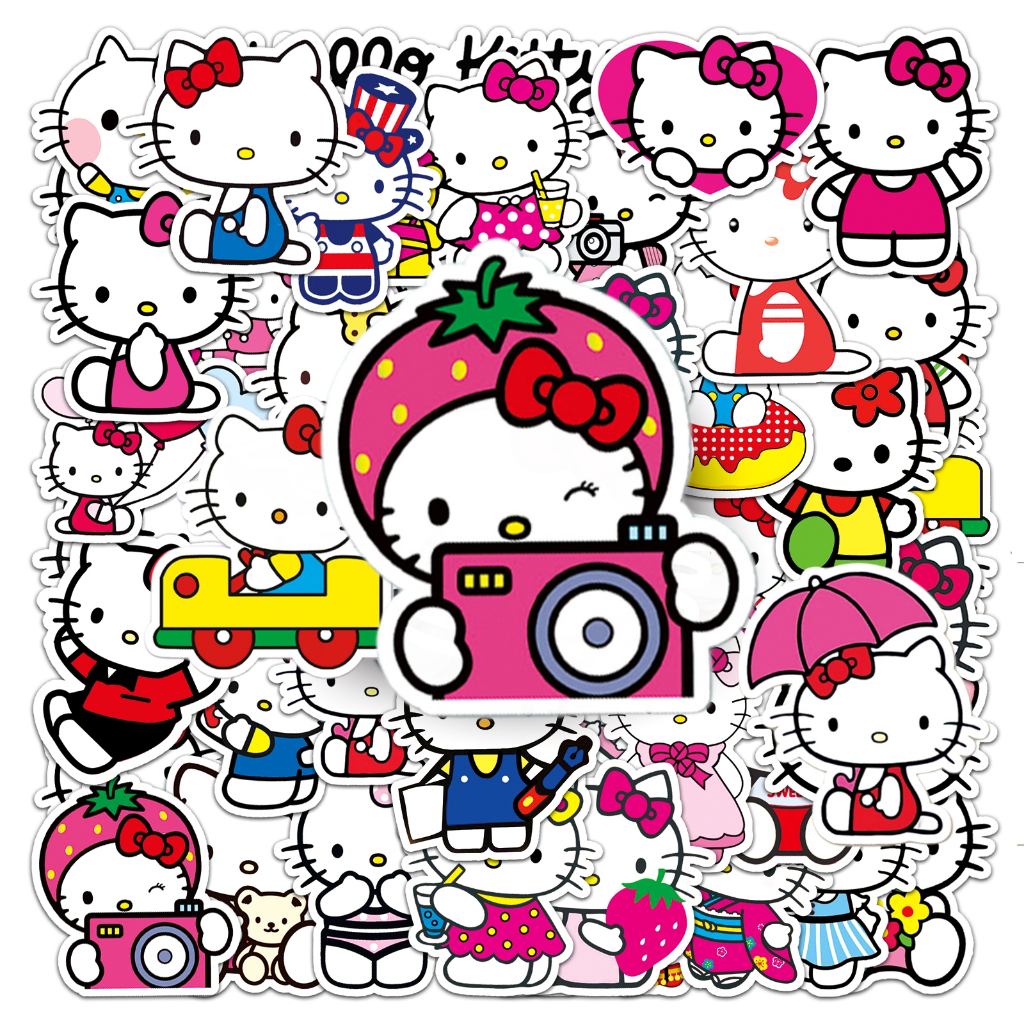 Autocolantes De 50 Peças Hello Kitty DIY Engraçados Criativos Para ...